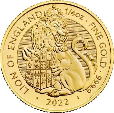 1/4 Unze Gold The Royal Tudor Beasts Lion of England 2022