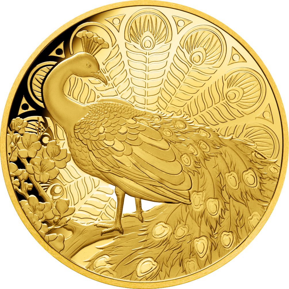 1 Unze Gold Pfau 2024 PP (Auflage: 99 | Polierte Platte)