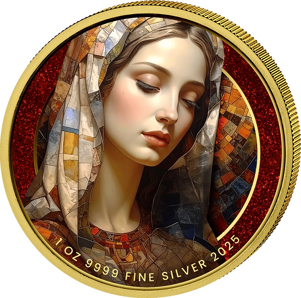 1 Unze Silber Maria Mutter Gottes Iced Out 2025 (Auflage: 100 ...