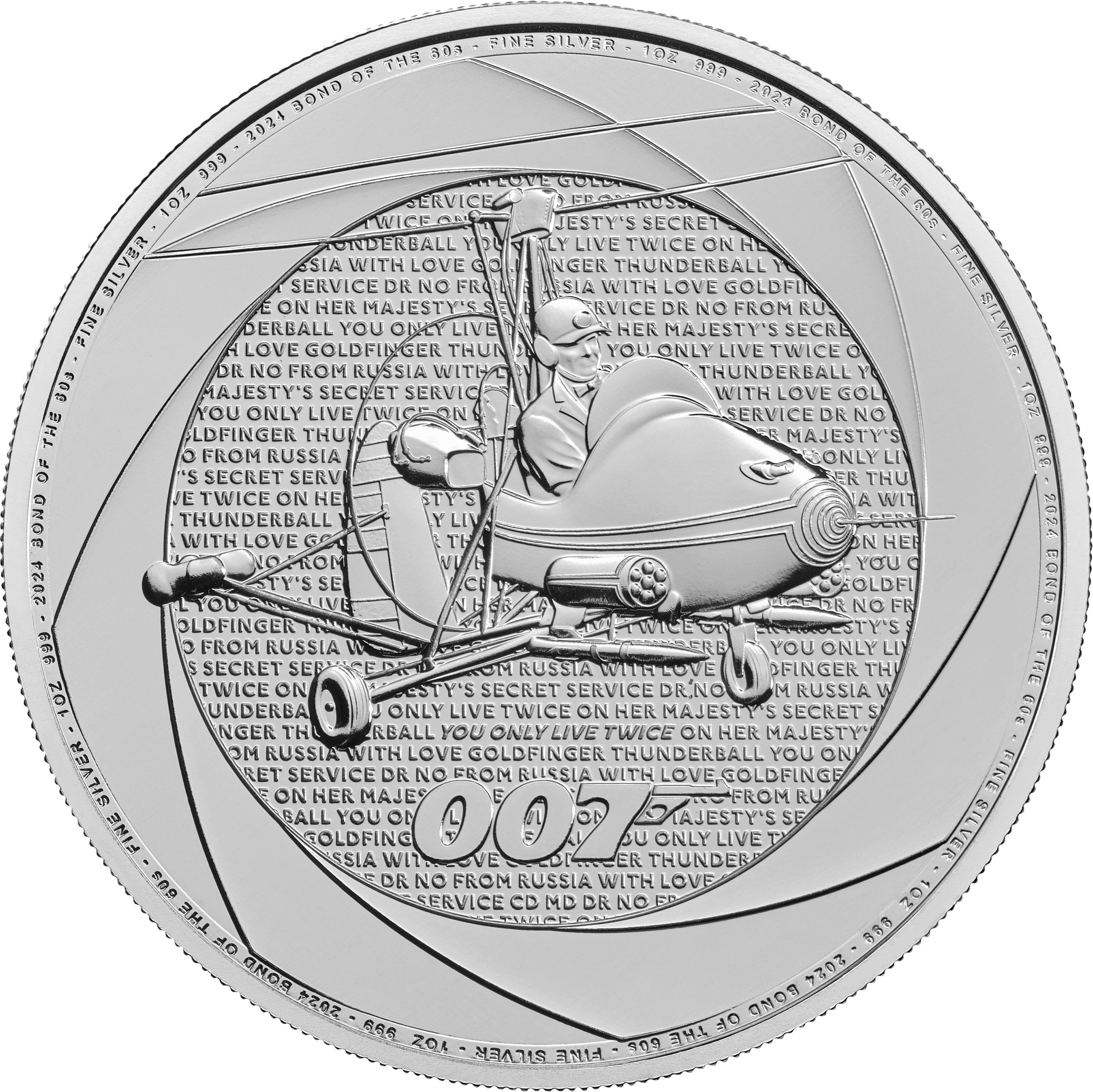 1 Unze Silber James Bond 2024 Six Decades of 007-Bond of the 60s ...