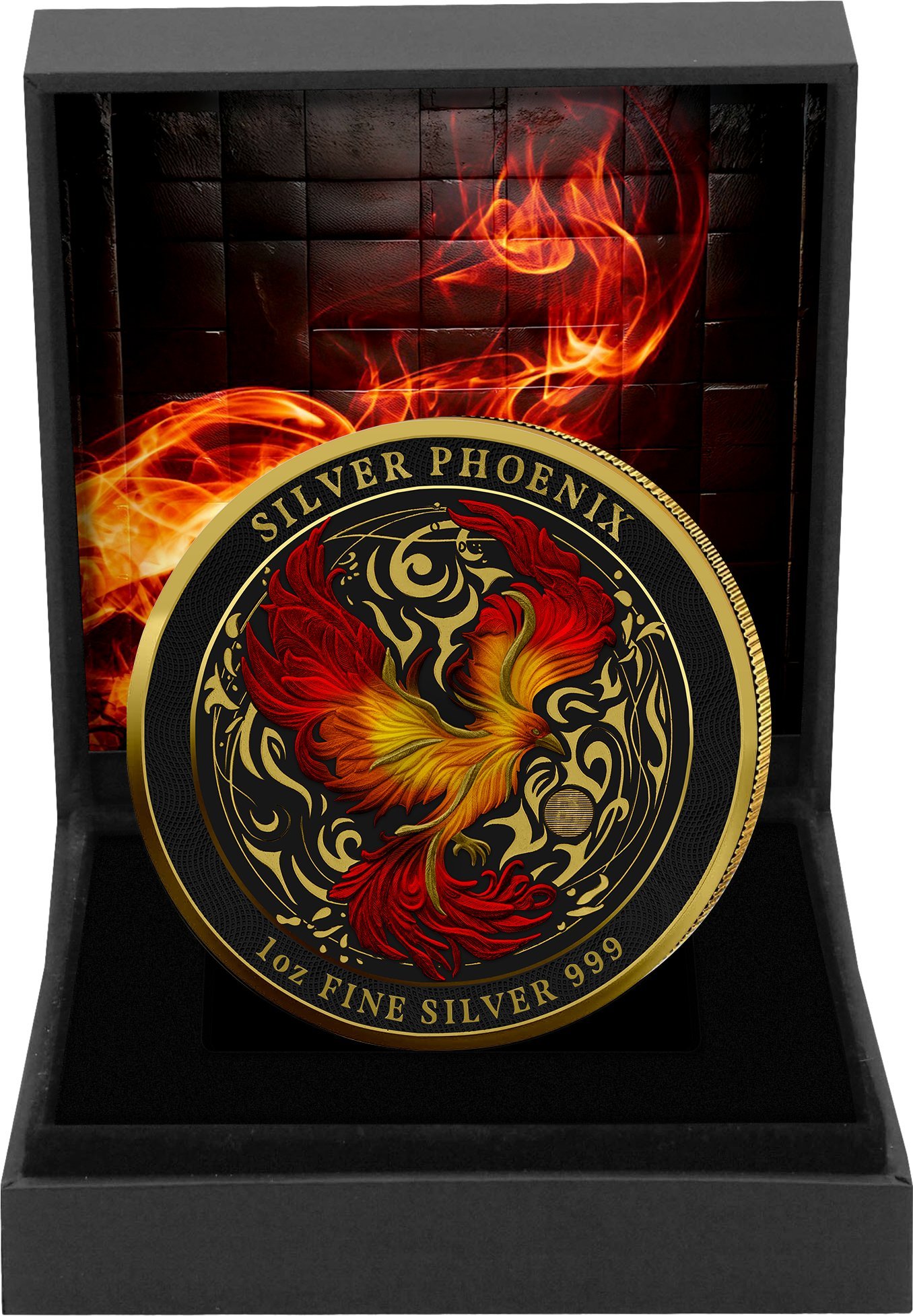 1 Unze Silber Red Phoenix 2025 Black Edition (Auflage: 100 | teilvergoldet)