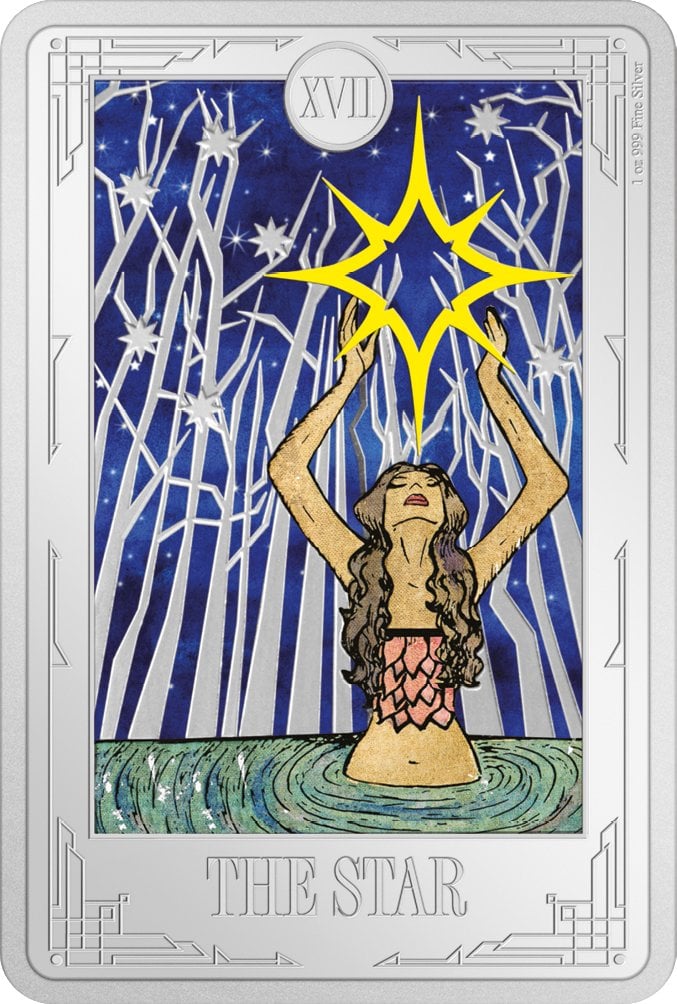 1 Unze Silber Tarotkarte Der Stern 2024 (Auflage: 2.000 | Polierte Platte)