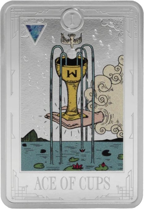 1 Unze Silber Tarotkarte Ace of Cups 2025 (Auflage: 1.000 | Polierte ...
