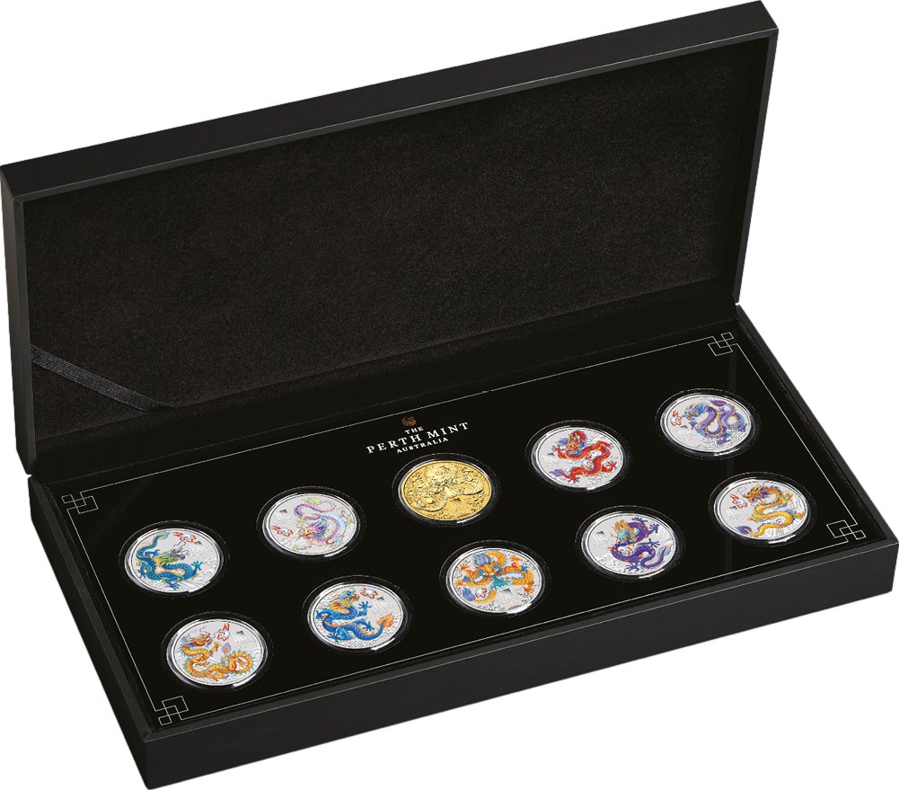 10 x 1/2 Unze Silber Set Lunar III Drache 2024 (Auflage: 3.888 ...