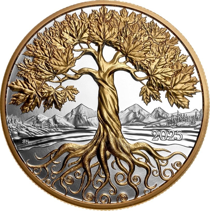 5 Unze Silber Maple Tree of Life 2025 PP (Auflage: 1.750 | Ultra High Relief | Polierte Platte ...
