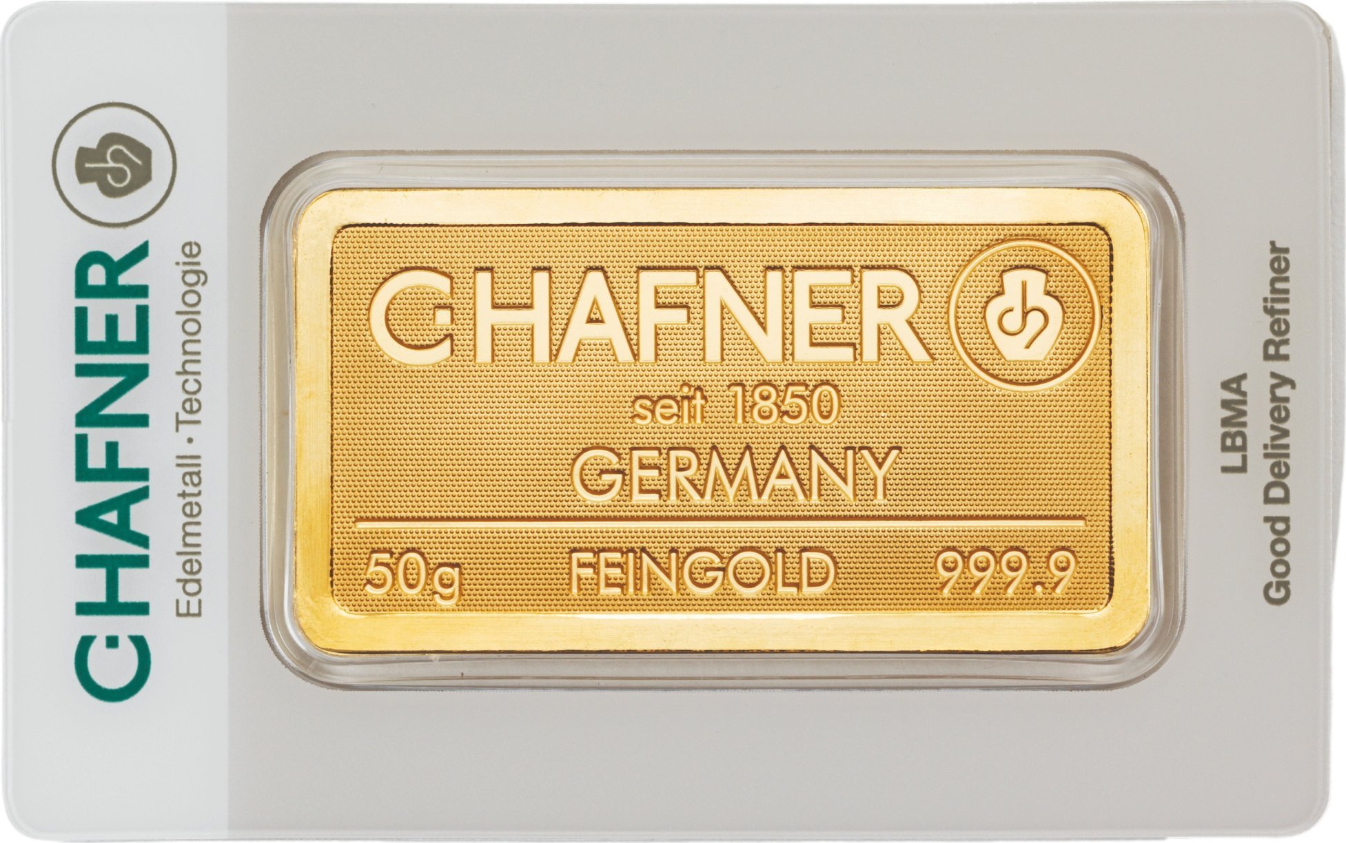 50g Goldbarren C. Hafner