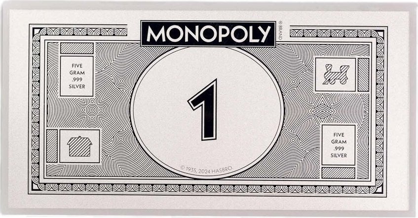 Silber Monopoly Geldschein 2024 (Auflage: 10.000)